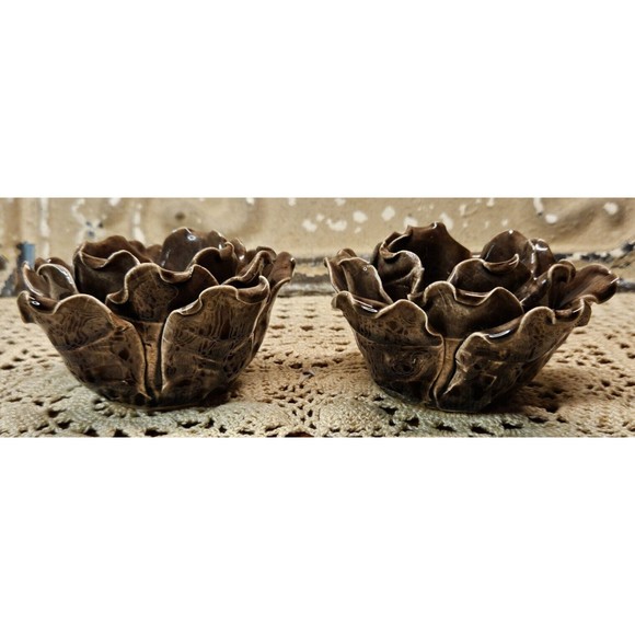 Unbranded | Accents | Set Of 2 Porcelain Lotus Flower Petal Cabbage ...